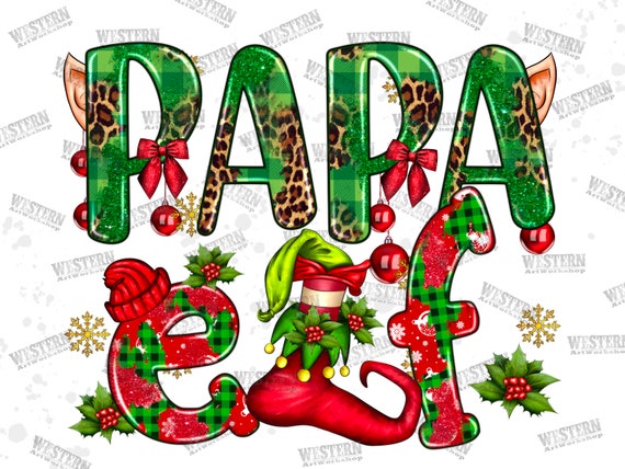 Papa Elf Png Sublimation Designwestern Pngmerry Christmas - Etsy