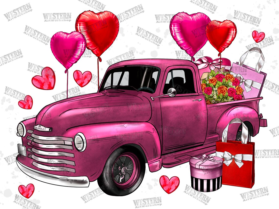 Valentine's Day Truck Pngvalentines Day - Etsy