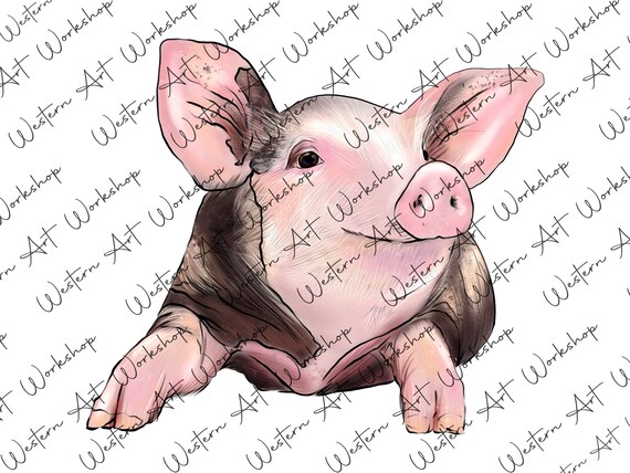 Cute Pig Sublimation Png Farm Pig PNG Watercolor Pig Png - Etsy