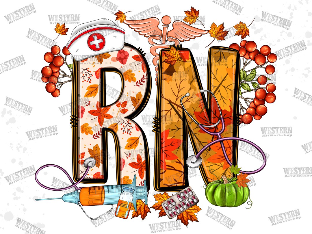Fall RN Registered Nurse Png Sublimation Design Download,nurse Life Png ...