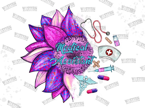 Western Sunflower Medical Assistant Png Sublimation Design - Etsy
