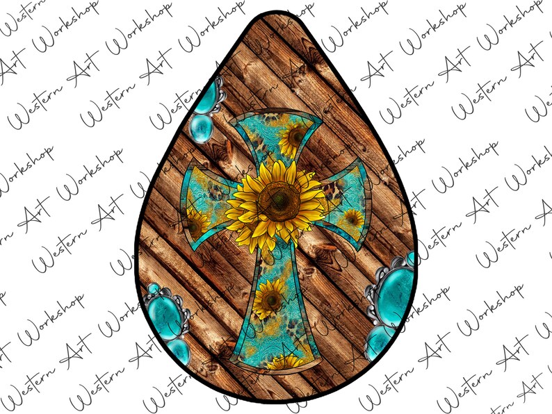 Western Cross Teardrop Design Bundle Png Cross Png Cross - Etsy