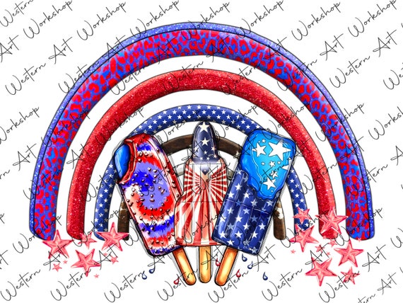 American Flag Ice Cream Rainbow Png Ice Cream Rainbow Png - Etsy