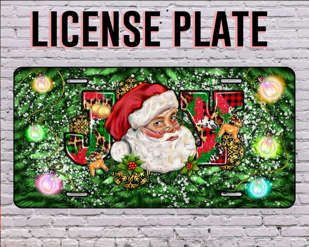 Christmas Santa Joy License Plate Png, Love Christmas License Plate Png ...