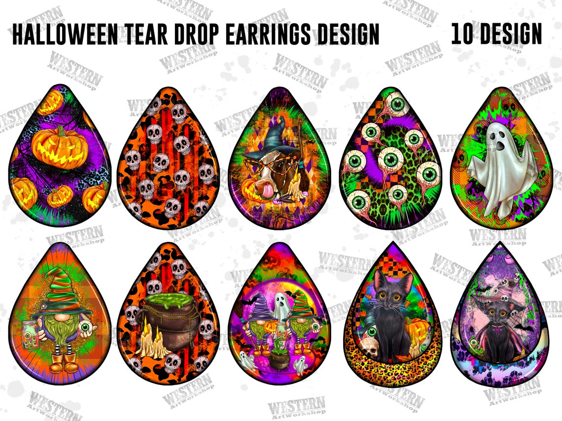 Halloween Earrıngs Png Halloween Png Ghost Png Skull Png - Etsy