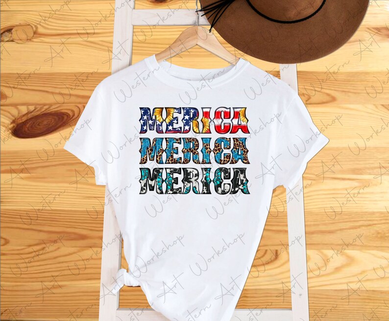 Merica Design Png Western Merica Png Leopard Merica Png 4th - Etsy
