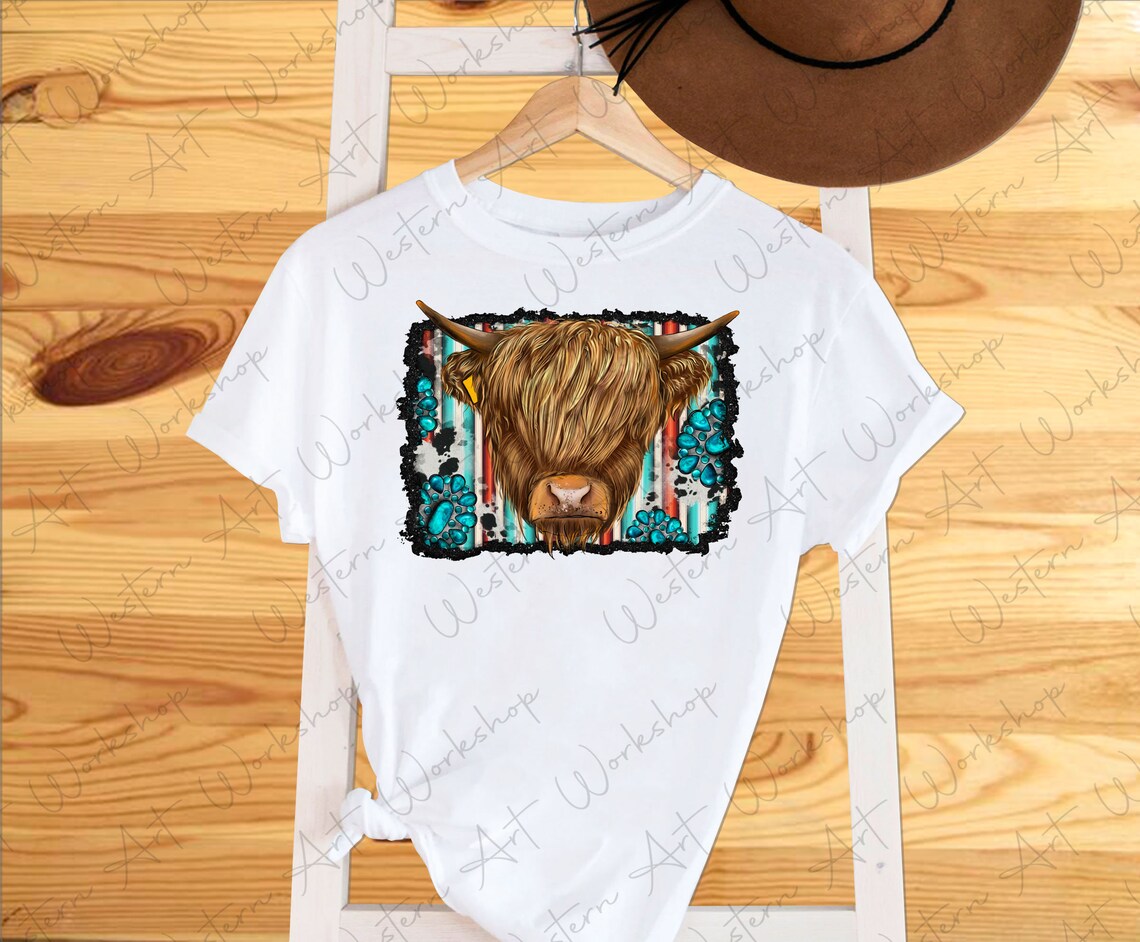 Highland Cow Background Png Serape PNG Cow Pngcowhide PNG - Etsy