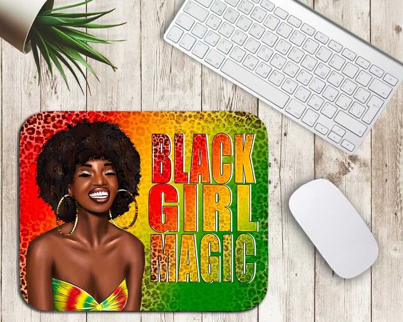 Black Girl Magic Mouse Pad Sublimation Png Africa Mouse Pad - Etsy