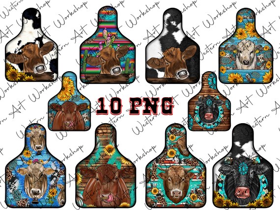 Cow Show Tag Png Western Design Cow Tag Serape Cow Tag - Etsy