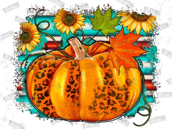 Leopard Pumpkin Background Png Western Fall Vibes Background - Etsy
