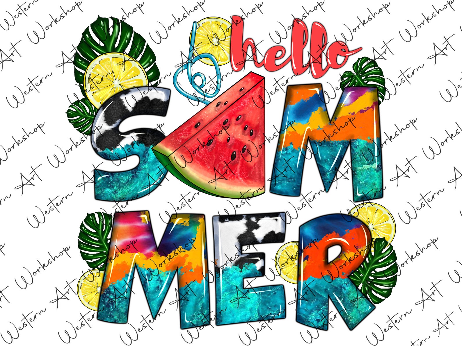 Hello Summer Png Hello Summer Watermelon PNG Summer - Etsy