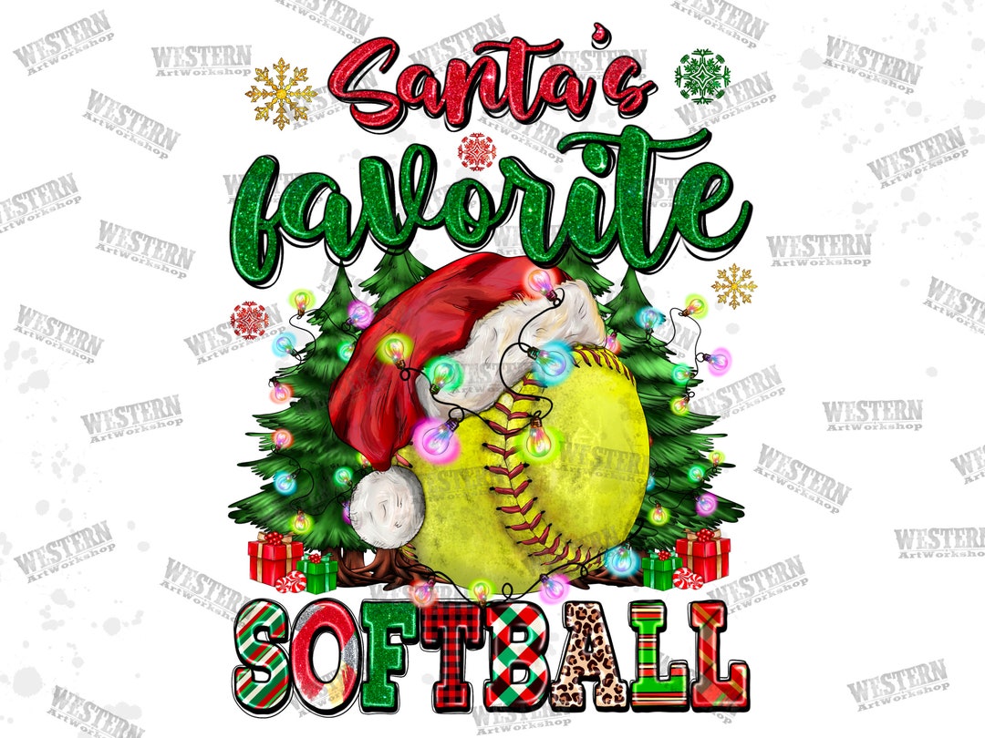 Santa's Favorite Softball Png Sublimation Design Download, Christmas ...