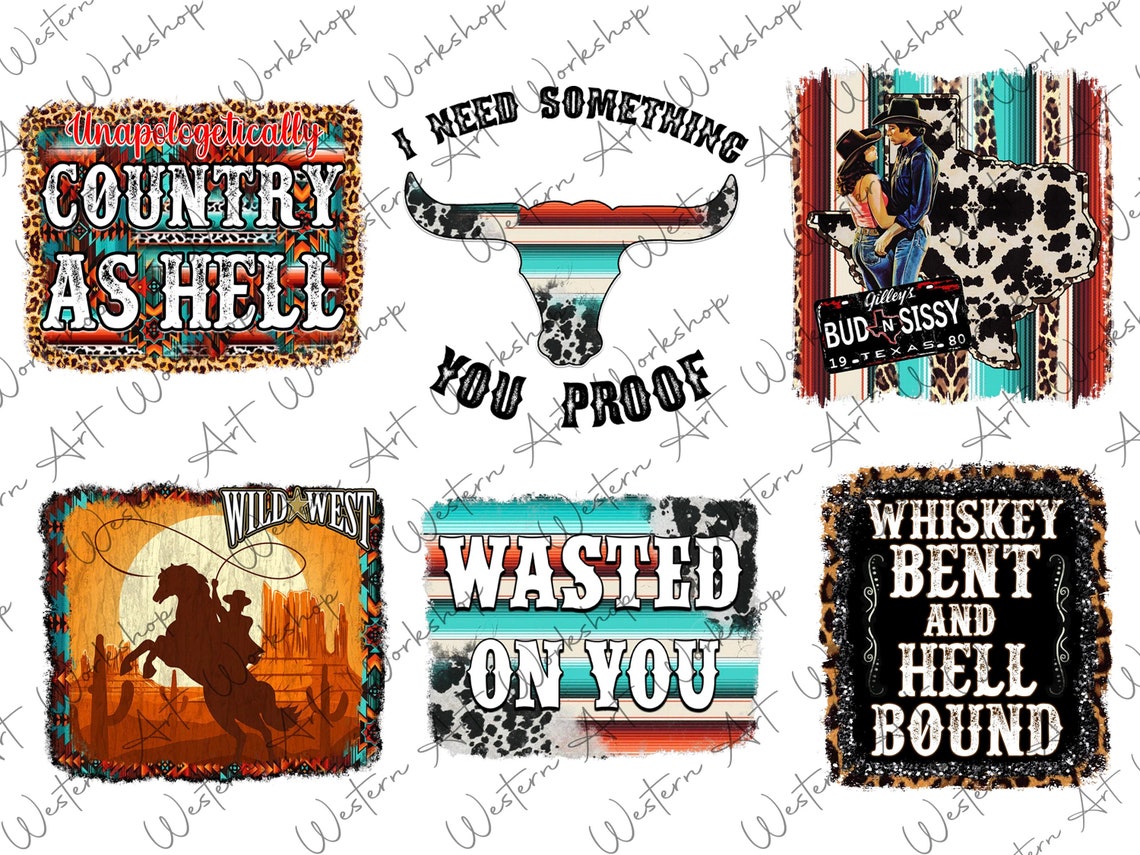 Western Designs 22 PNG Bundle Western Bundle Png Bundle Png - Etsy