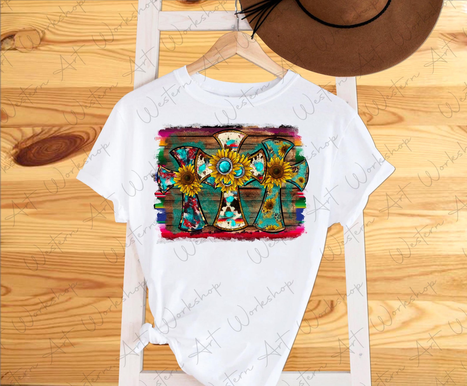 Western Cross Background Png Serape Distressed Background - Etsy