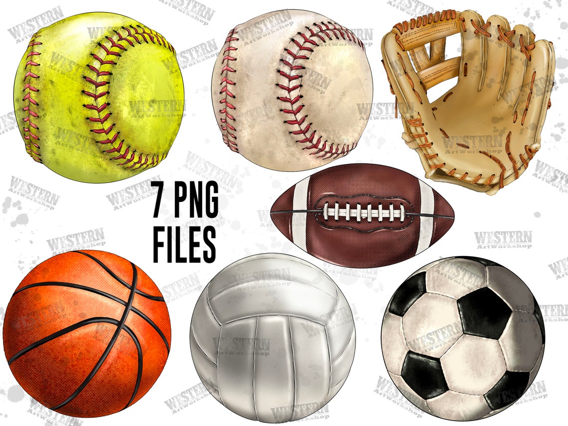 Sports Ball PNG Sublimation Design Bundle Sports Ball Png - Etsy
