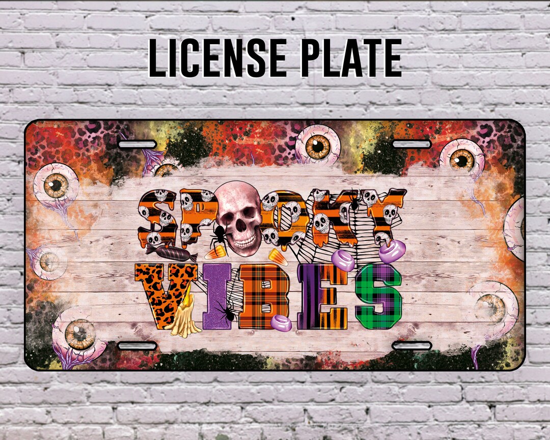 Halloween Spooky Vibes License Plate Png,halloween License Plate,spooky ...