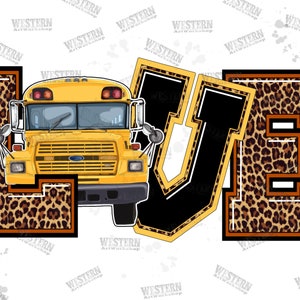 Love School Bus Png Sublimation Design, Floral and Leopard School Bus ...