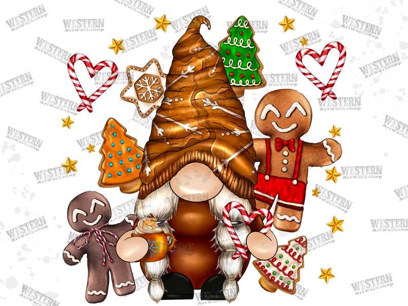 Gingerbread Gnome Png Sublimation Design Christmas Gnomes Png - Etsy