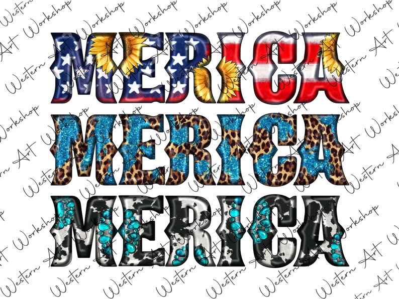 Merica Design Png Western Merica Png Leopard Merica Png 4th - Etsy