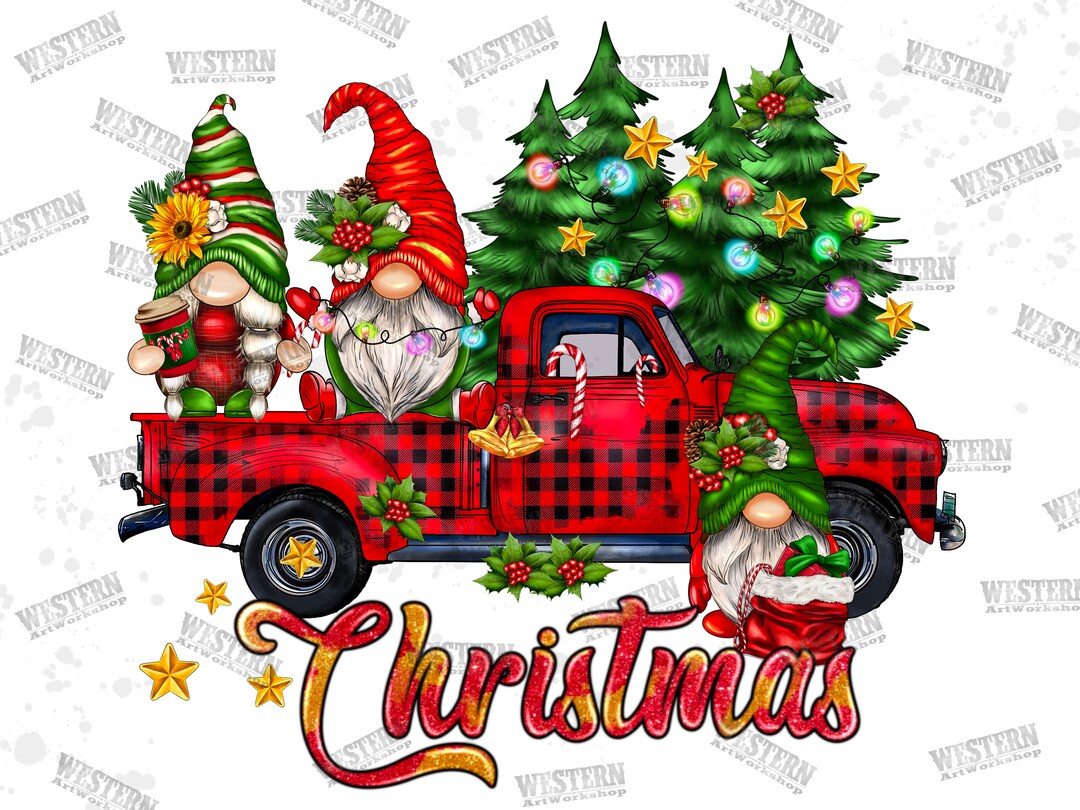 Christmas Gnomes Truck Sublimation Design,merry Christmas,gnomes Png ...