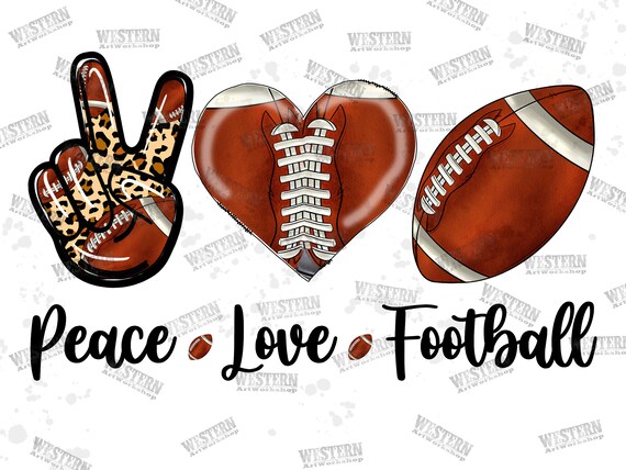 Peace Love Football Png Football Heart Png Football - Etsy