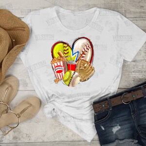 Half Softball Baseball Heart Png, Watercolor Sublimation , PNG Design ...