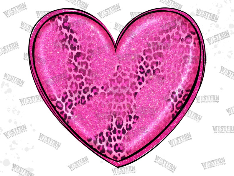Pink Heart Png Sublimation Design Png Pink Heart Png Leopard - Etsy