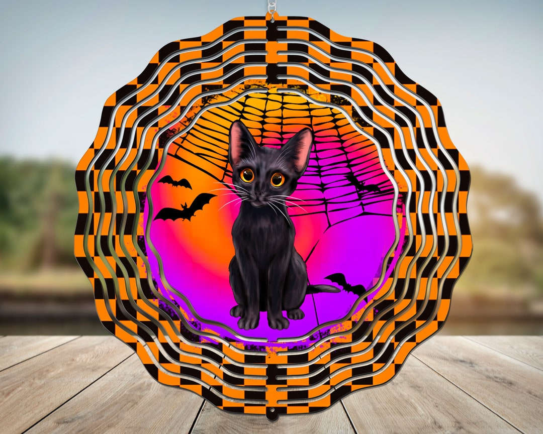 Halloween Cat Wind Spinner Png Sublimation Design, Wind Spinner Png ...