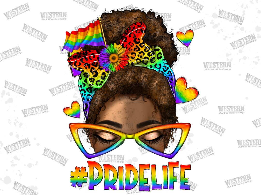 Afro Messy Bun Pride Life Png Sublimation Design, Pride Life Png, Lgbtq ...