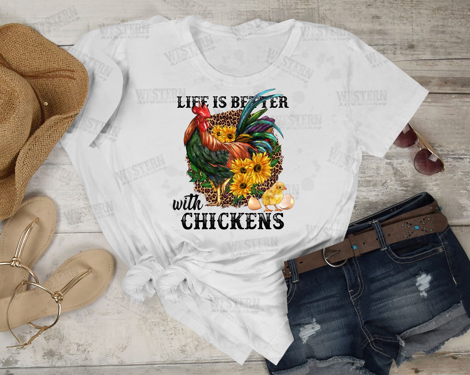 Life is Better With Chickens Png Sunflowers Leopard Chicken - Etsy