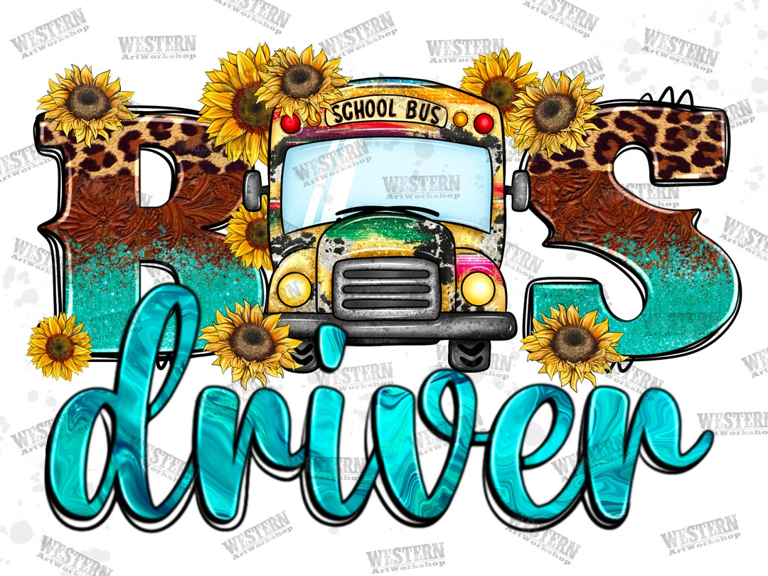 Western Bus Driver Png Sublimation Design Download,school Bus Png,back ...