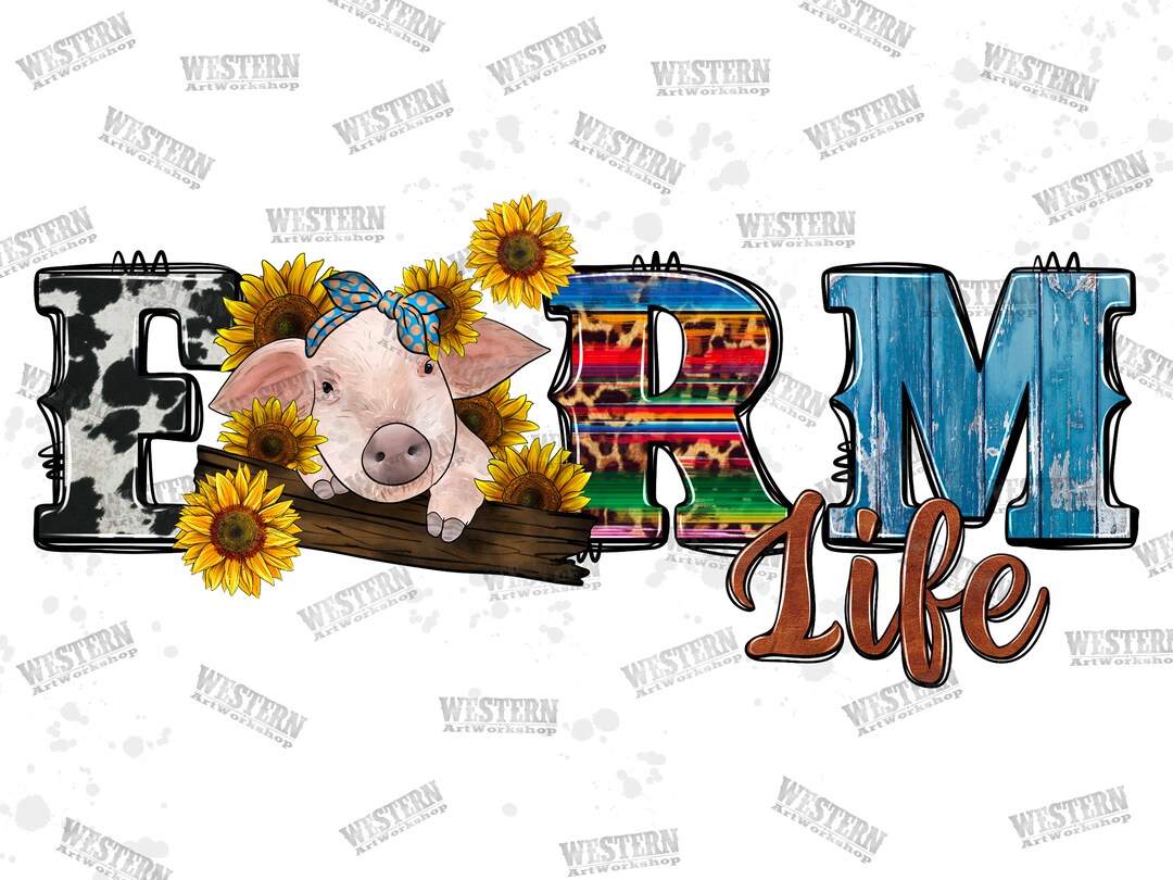 Farm Life Pig Png Sublimation Designs Downloads,cowhide,pig Png,farm ...