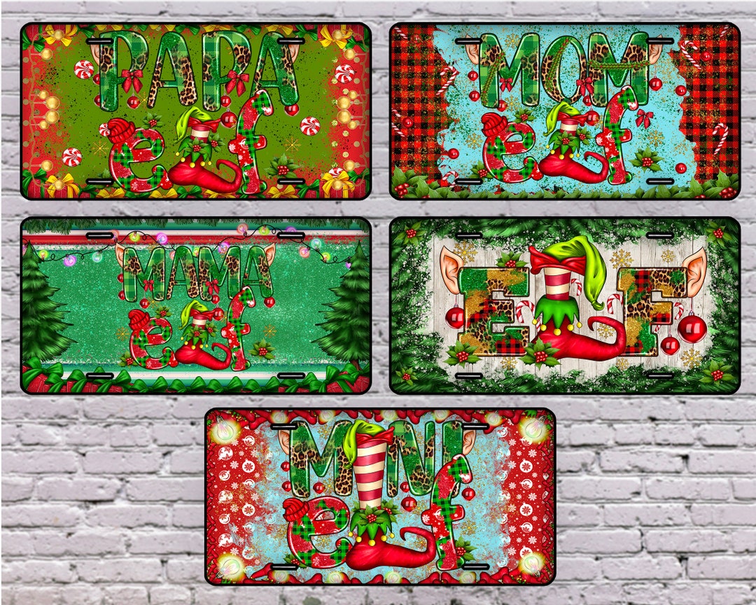 Christmas Family License Plate Bundle,sublimation Design,christmas ...