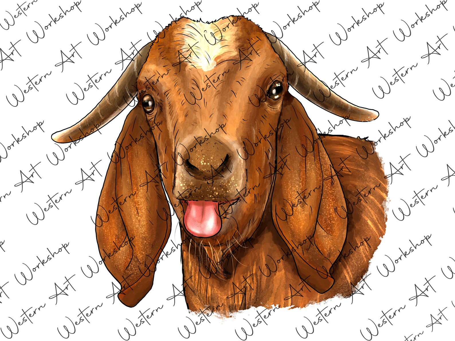 Watercolor Goat Png Western Goat Png Goat Sublimation Goat | Etsy