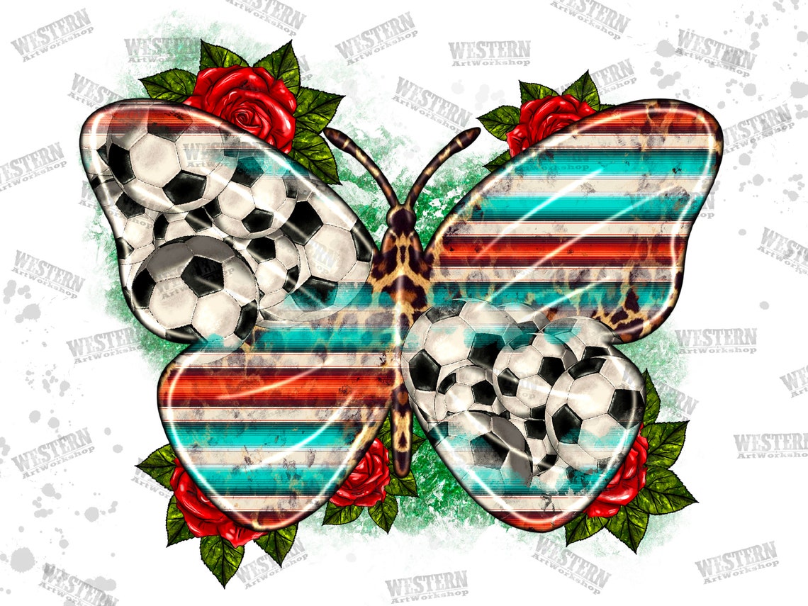 Football Butterfly Png Sublimation Design Rose Football - Etsy