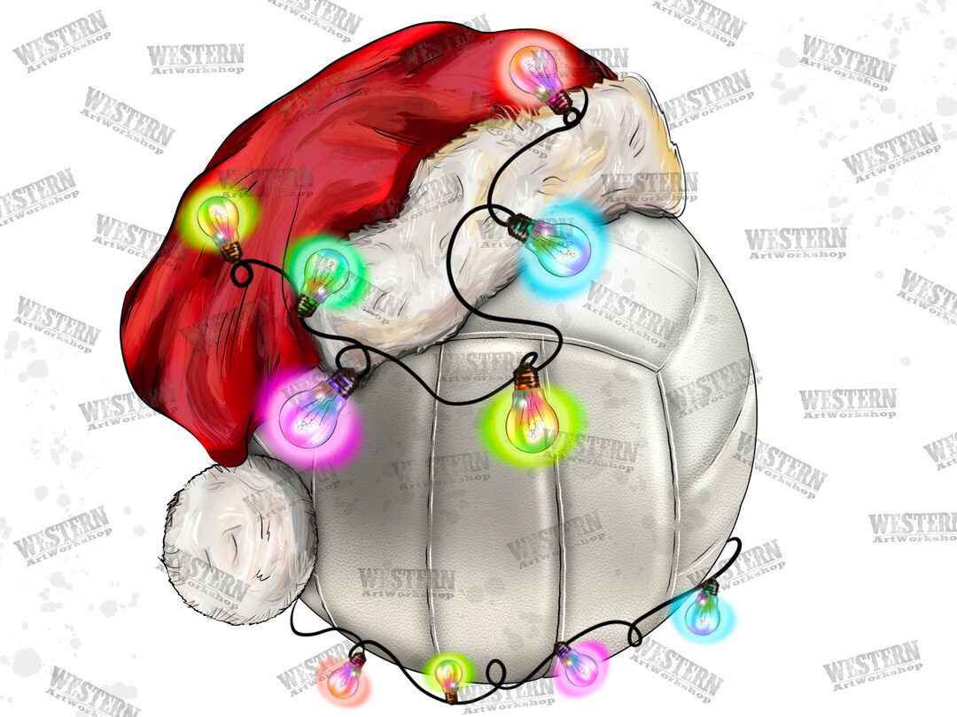 Christmas Volleyball Ball Sublimation Png,volleyball SANTA Hat Hand ...