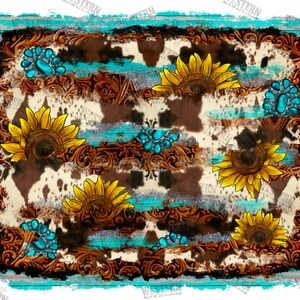 Western Cowhide Sunflower Background Png,western Background Png ...