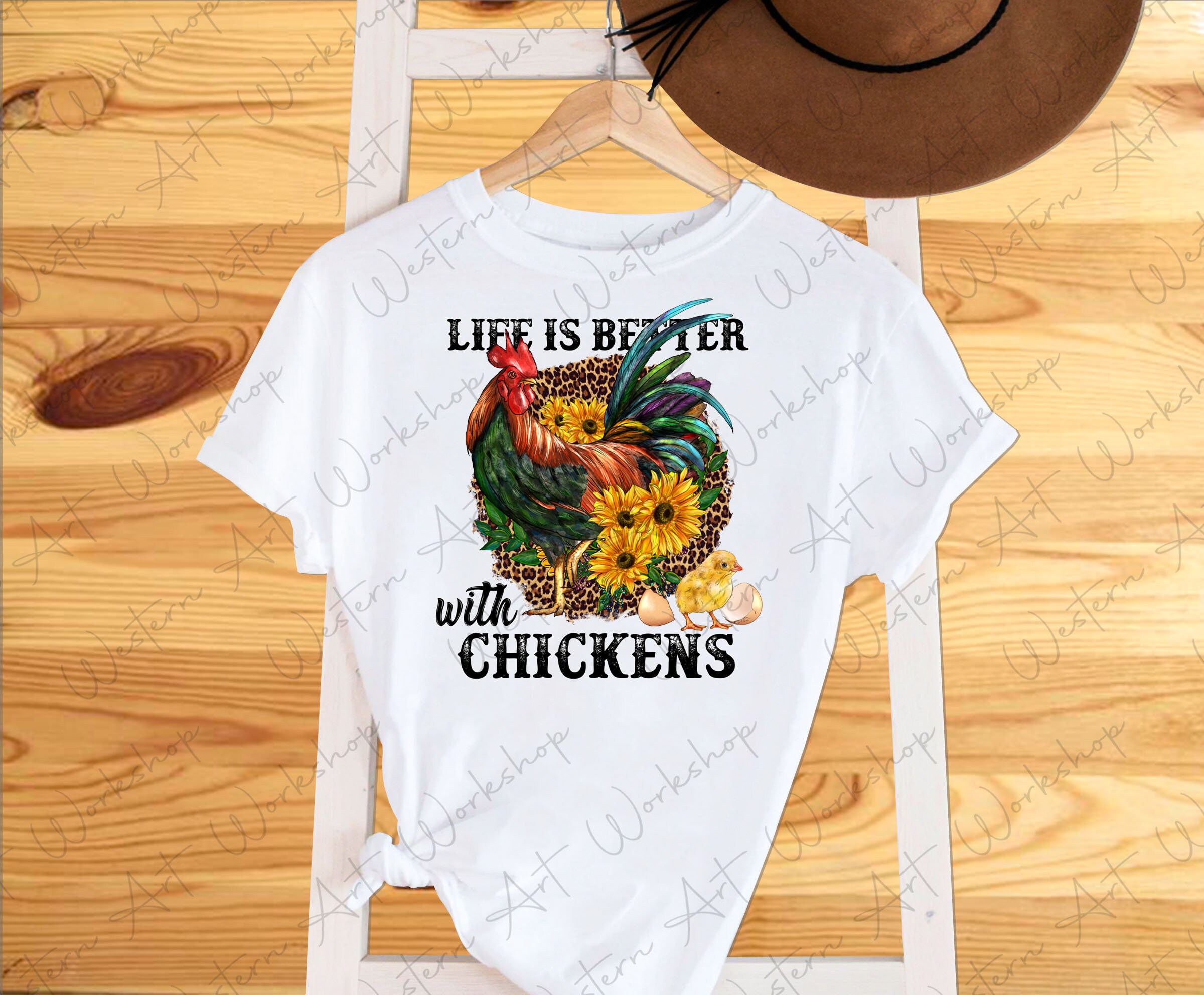 Life is Better With Chickens Png Sunflowers Leopard Chicken - Etsy