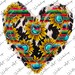 Cowhide Heart Sunflower Png, Serape Heart Png, Western Heart Design ...