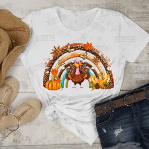 Fall Turkey Rainbow Png, Fall Png Sublimation Design, Thankful Png ...