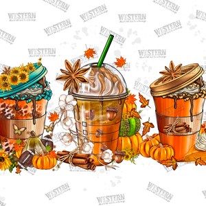 Fall Coffees PNG Sublimation Design, Pumpkin Spice Latte Png, Fall ...