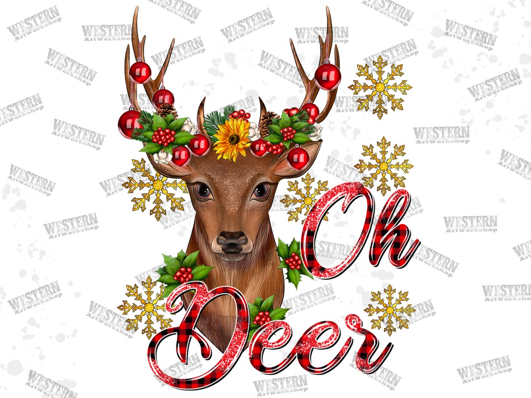Oh Deer Christmas Png, Christmas Deer Png, Christmas Png ,glitter Oh ...