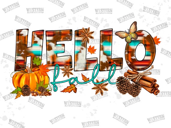 Hello Fall Png Fall Png Sublimation Design Fall Design Png - Etsy