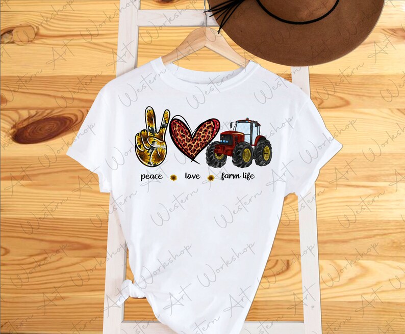 Peace Love Farm Life Png Tractor Png Western Farm Life Farm - Etsy