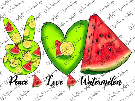 Peace Love Watermelon Png Watermelon Png Summer Png Peace | Etsy
