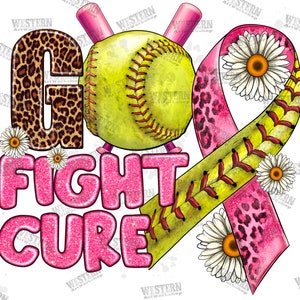 Go Fight Cure Softball Png Sublimation Design, Go Fight Cure Png ...