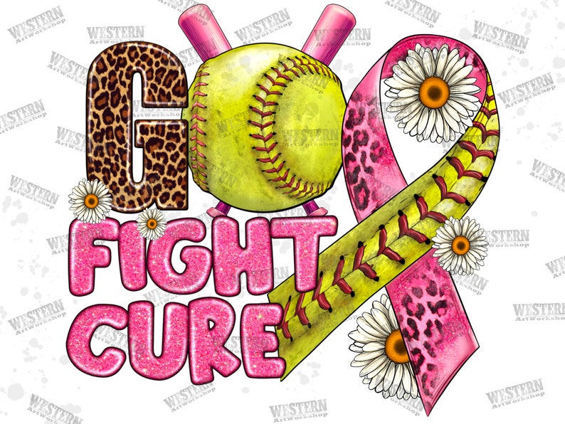 Go Fight Cure Softball Png Sublimation Design Go Fight Cure - Etsy