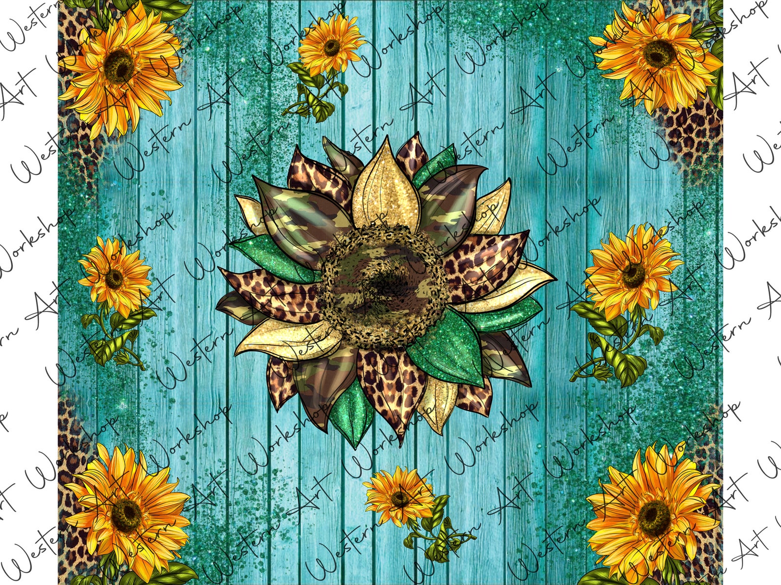 Western Sunflower Wood Background Tumbler Design Western - Etsy