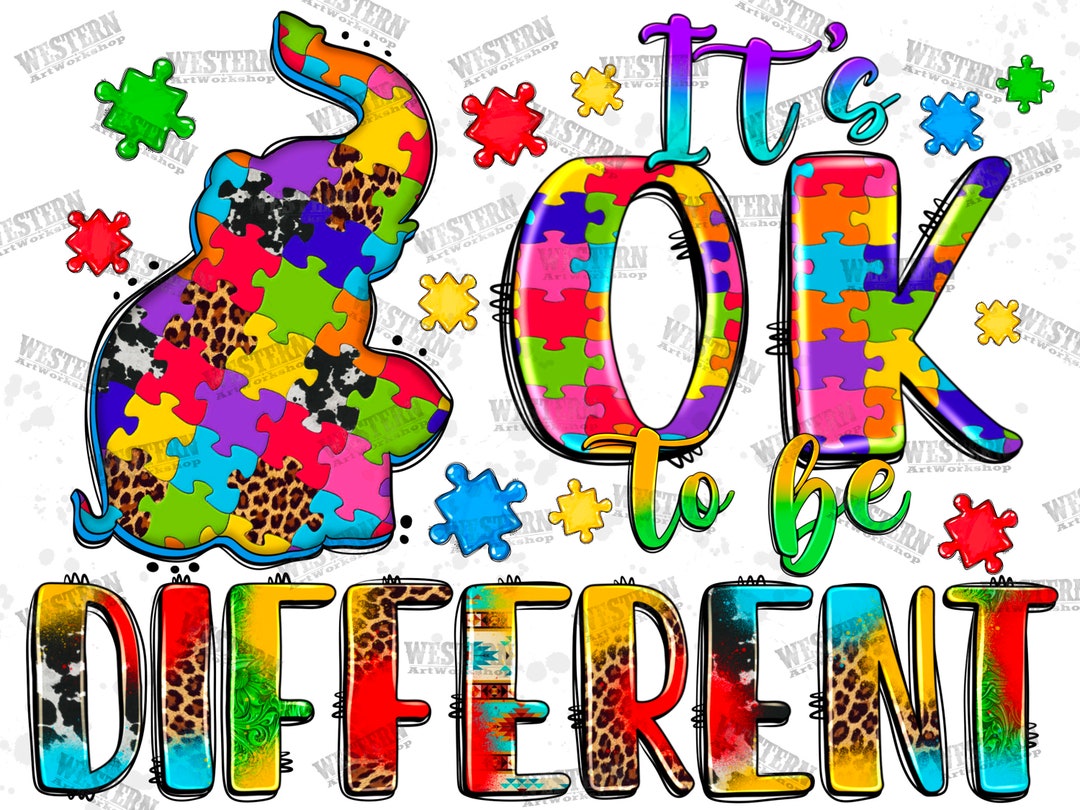 It's Okay to Be Different Elephant Autism Awareness Png Sublimation ...