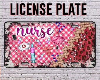 Nurse License Plate Sublimation Design - Etsy